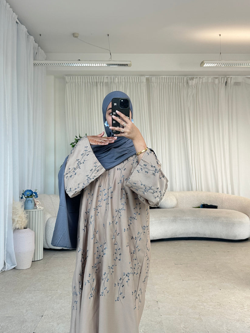 AHLAM embroidery buttoned abaya – modesty living