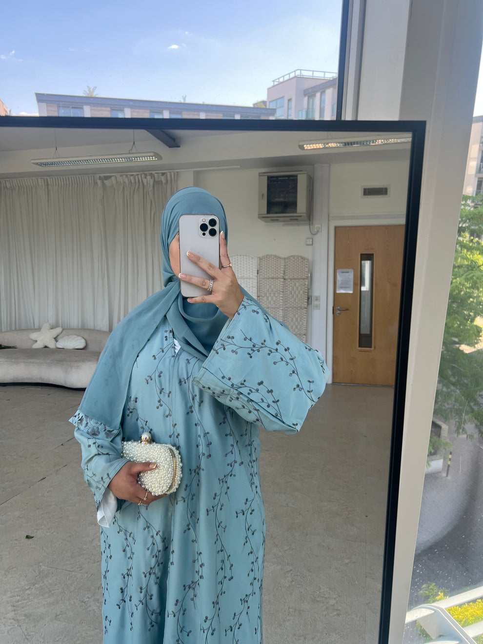 AHLAM embroidery buttoned abaya – modesty living